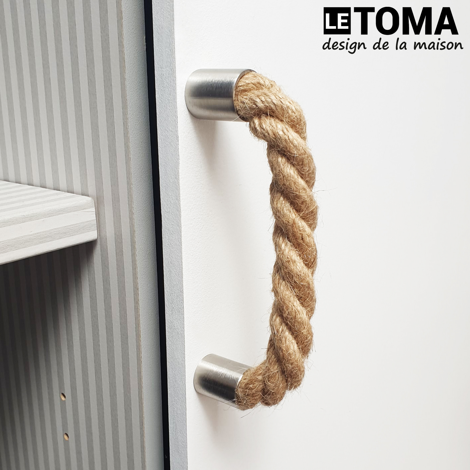Möbelgriff aus Natur Juteseil mit Metallhülsen | letoma.de